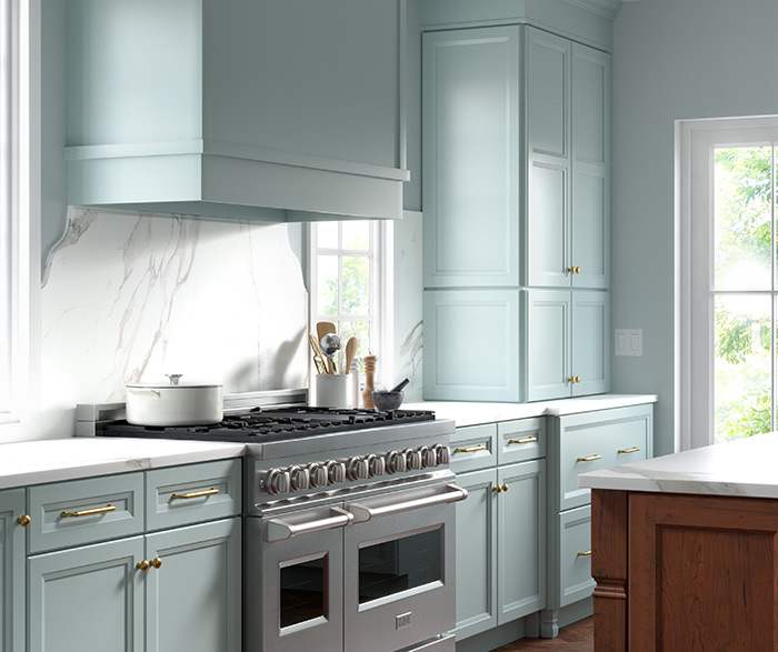 Custom Color Light Blue Kitchen - Kemper